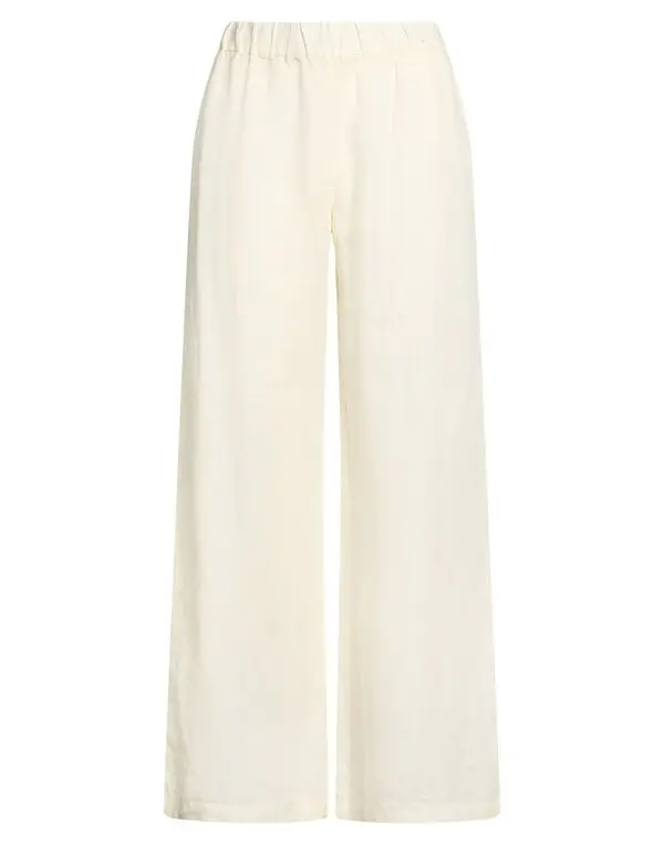 120% Lino Wide-leg Linen Pants - Ivory