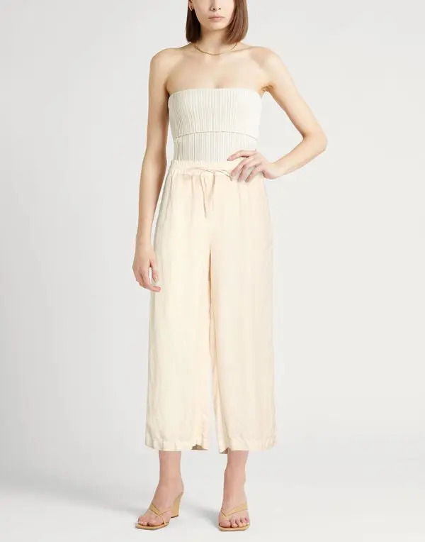 120% Lino Linen Wide-leg Pants