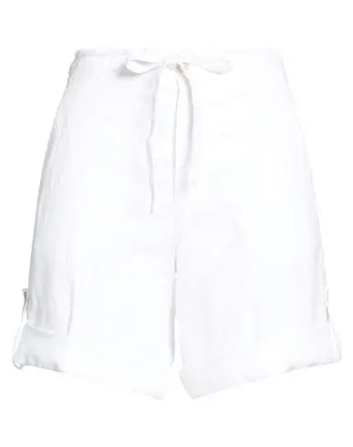 120% Lino Linen Solid Shorts - White