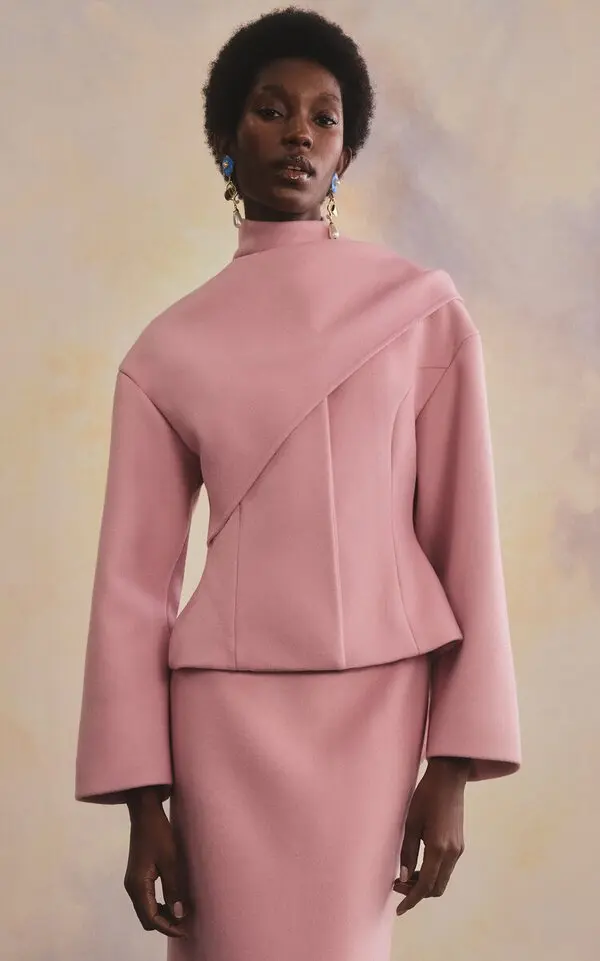 Oscar De La Renta Draped Virgin-wool Jacket