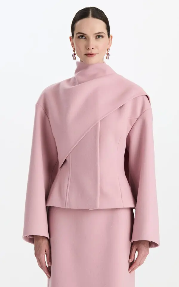 Oscar De La Renta Draped Virgin-wool Jacket