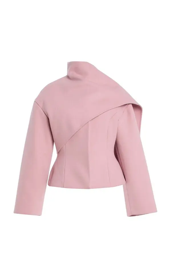 Oscar De La Renta Draped Virgin-wool Jacket - Pink
