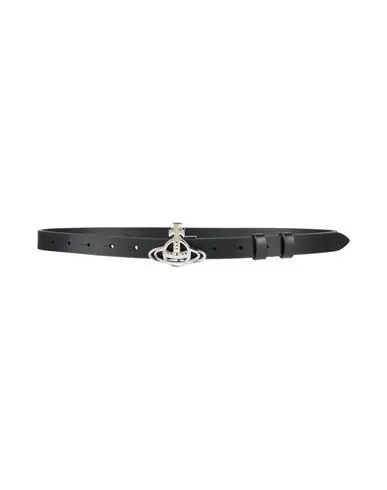 VIVIENNE WESTWOOD Small Line Orb Buckle/silver Belt Size Leather - Black