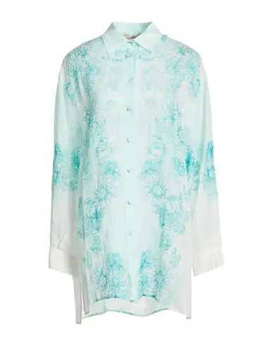 TWINSET Shirt Turquoise Size Ramie - Blue