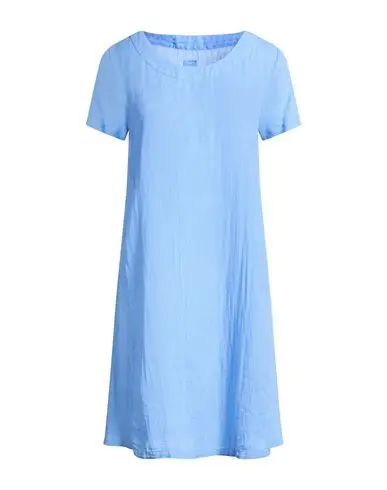 120% Lino Mini Dress Fuchsia Size Linen - Blue