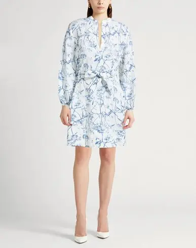 120% Lino Mini Linen Floral-print Dress