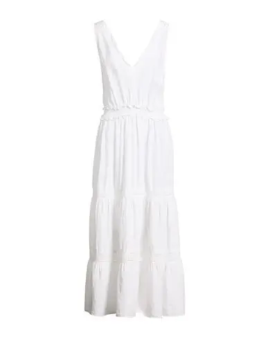 120% Lino Maxi Dress Size Linen - White