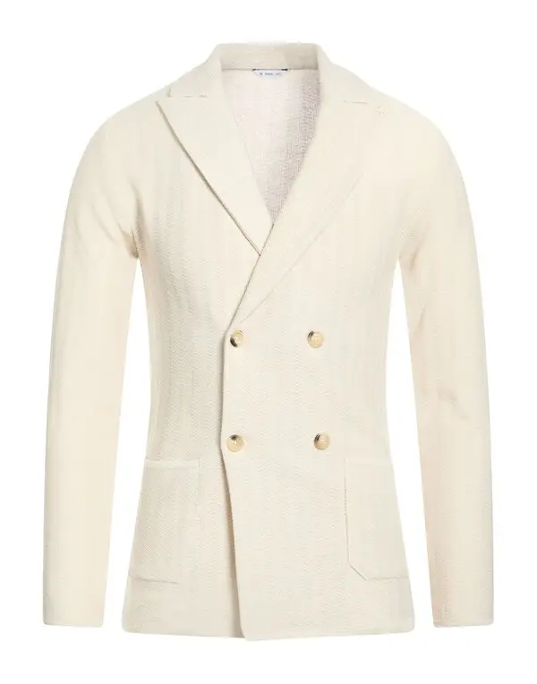 MANUEL RITZ Pointelle-knit Double-breasted Blazer - Beige