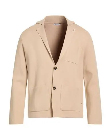 MANUEL RITZ Single-breasted Knitted Blazer - Beige