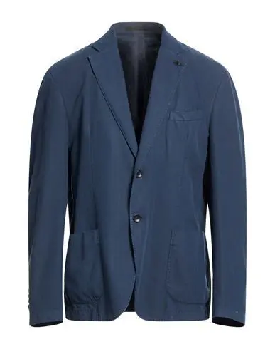 PAOLONI Single-breasted Cotton-linen Blazer - Midnight Blue
