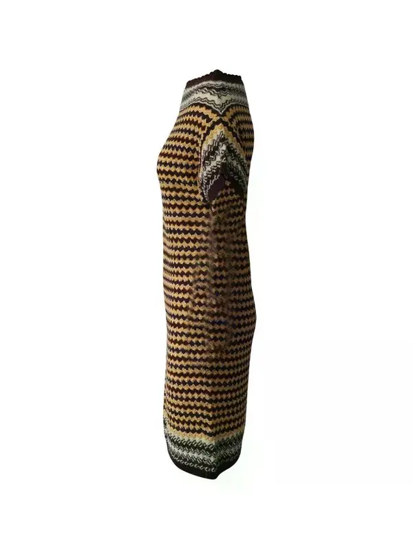 Missoni Patterned Knit Off Shoulder Dress