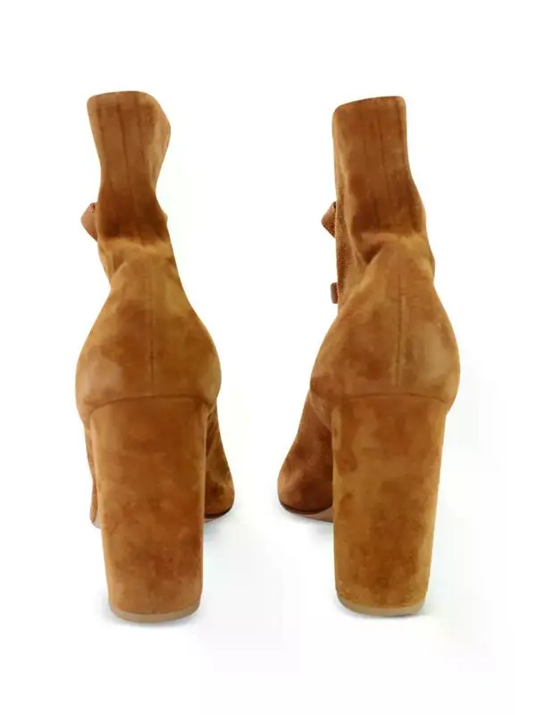 GIANVITO ROSSI Peep-toe Lace-up Ankle Boots - Brown
