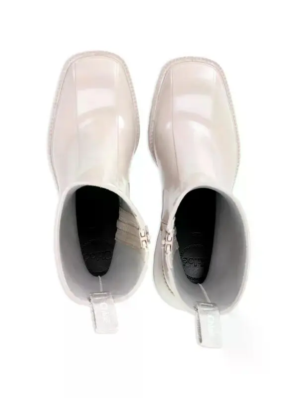 Chloé Betty Block-heel Rain Boots - Neutrals
