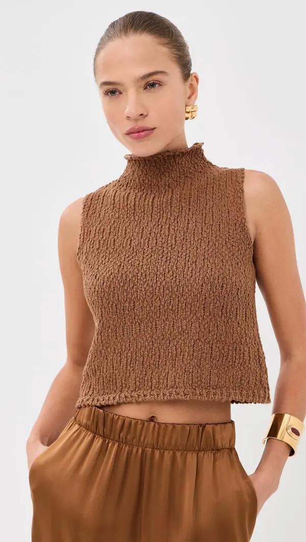 Sablyn Atticus Roll Neck Cropped Tank