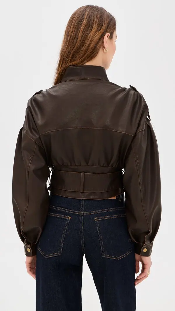 Lioness Faux Leather Bomber Jacket