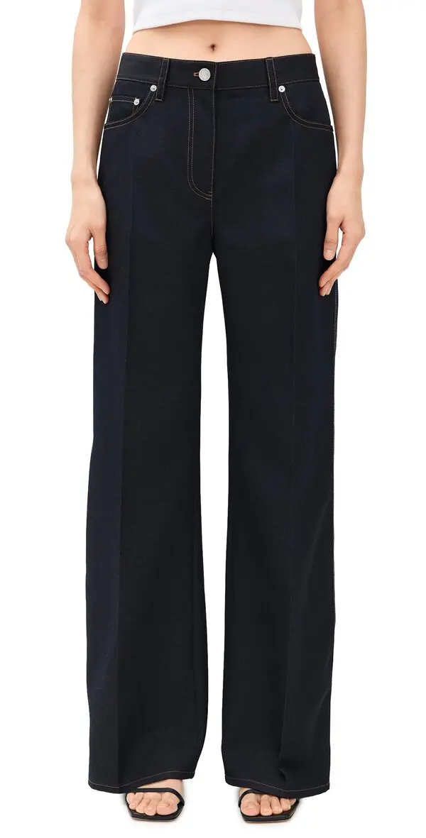 Helmut Lang Relaxed Bootcut Trousers - Navy Melange