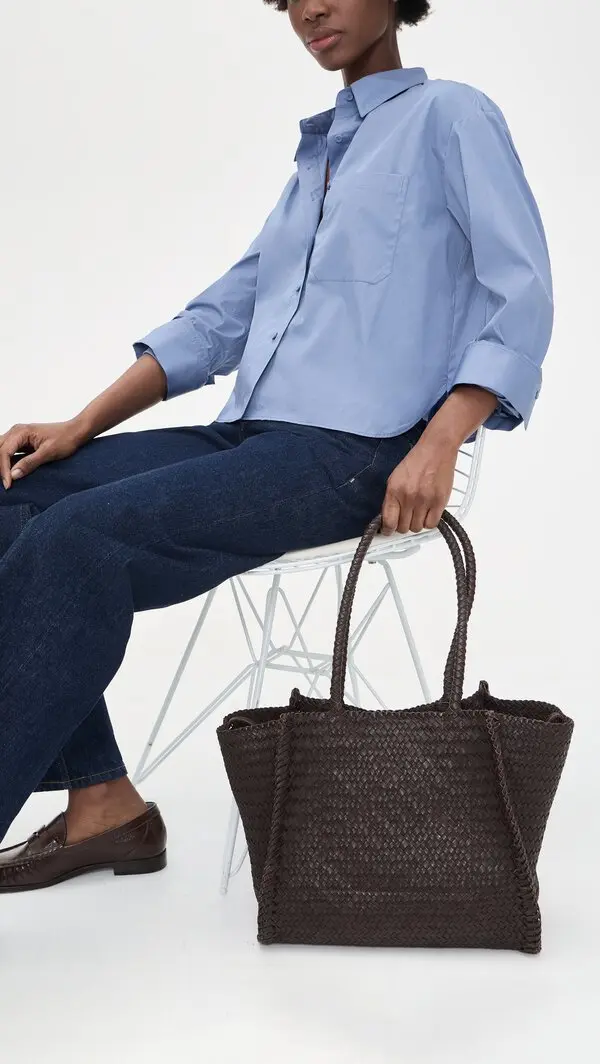 Madewell The Lexington Woven Leather Tote - Coffee Bean