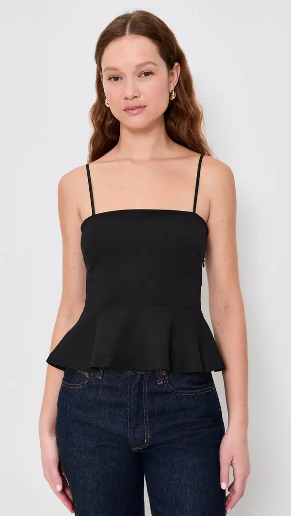 L'Agence Parisa Sleeveless Peplum Top