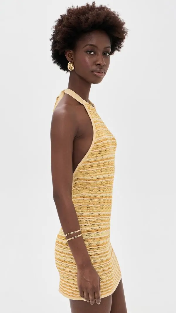 Cult Gaia Erina Knit Halter Neck Mini Dress - Marigold | Editorialist