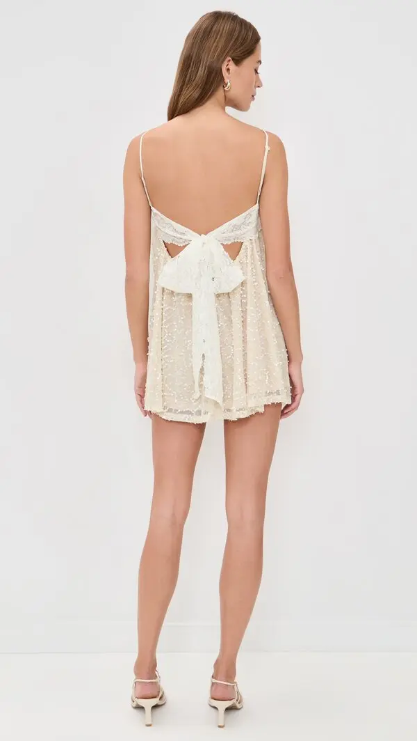 FAIT PAR FOUTCH Sophia Sequined Lace Mini Dress