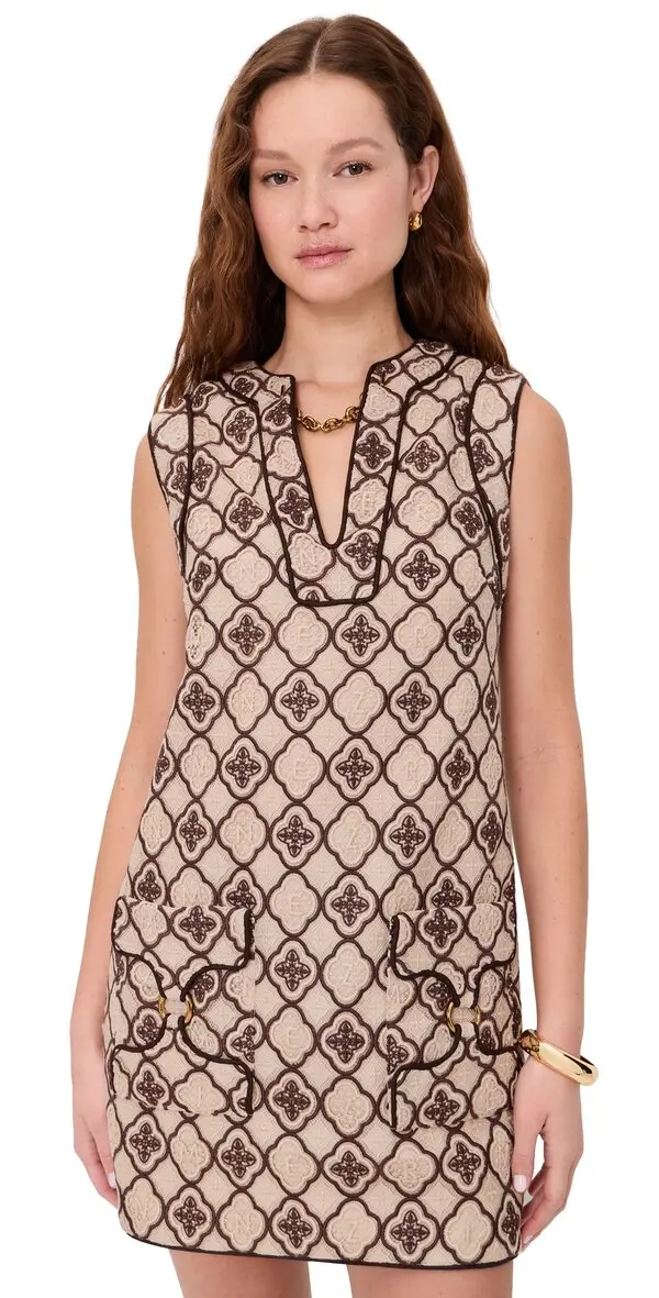 Zimmermann Luna Guipure Shift Dress - Chocolate Cream