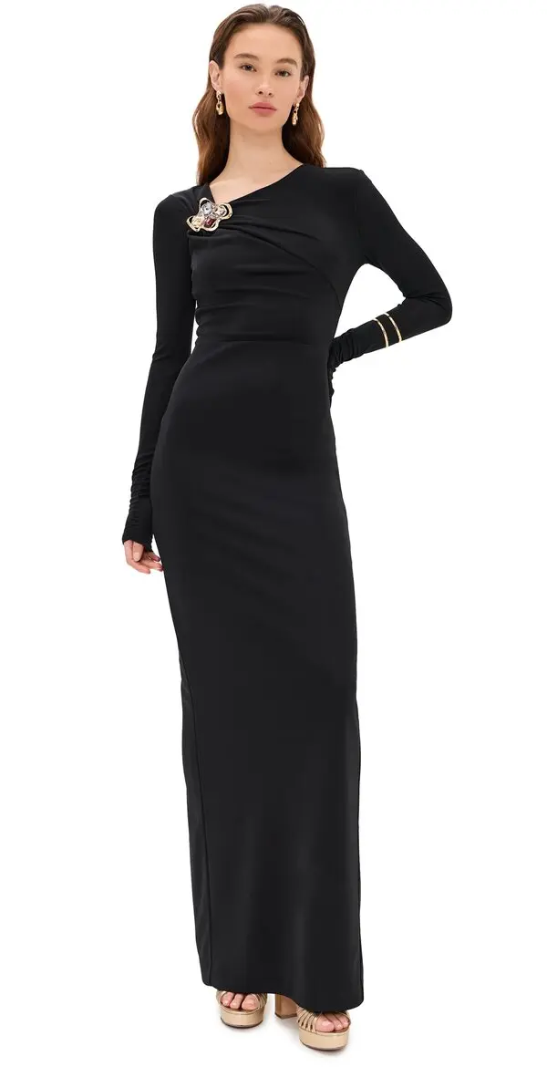 Rebecca Vallance Nala Long Sleeve Maxi Dress - Black