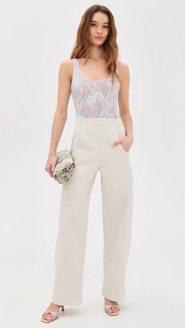 Zimmermann Lace Scoop Neck Bodysuit
