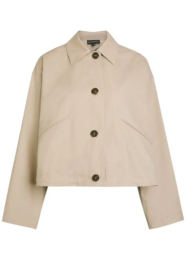 Emporio Armani Cotton-twill Jacket - Light Brown