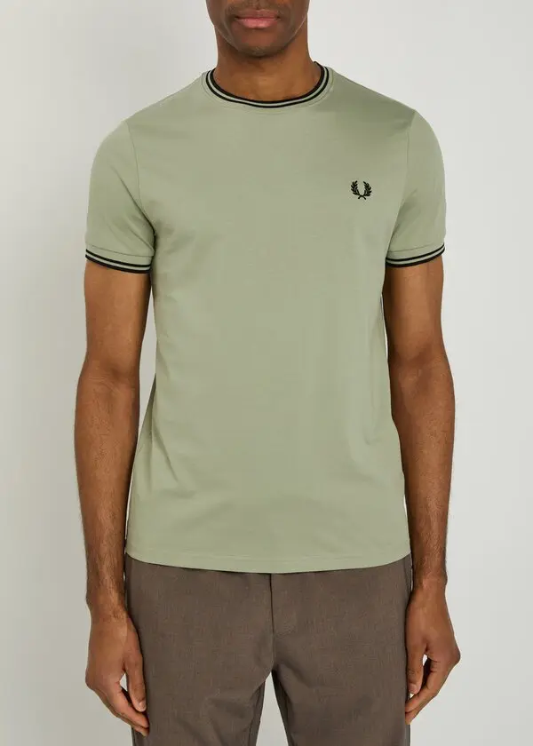 Fred Perry Embroidered Logo Cotton T-shirt - Green