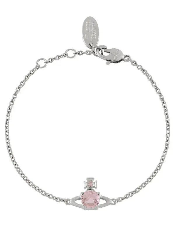 VIVIENNE WESTWOOD Reina Small Orb Rhodium-plated Bracelet - Pink