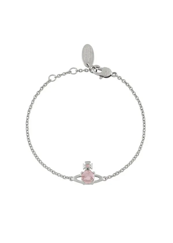 VIVIENNE WESTWOOD Reina Small Orb Rhodium-plated Bracelet - Pink