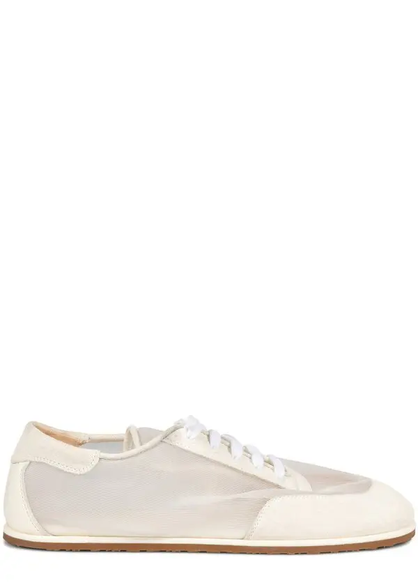 Dear Frances Mesh And Suede Sneakers - White