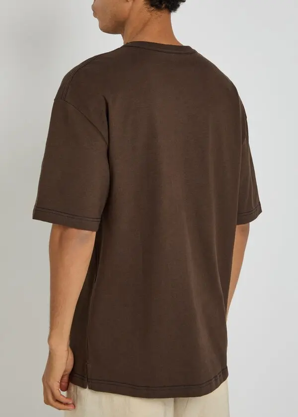 LEMAIRE Boxy Cotton And Linen-blend T-shirt - Brown