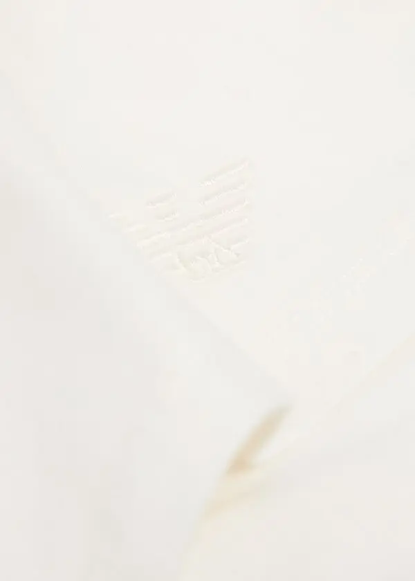Emporio Armani Cotton T-shirt With Ruffled Sleeves