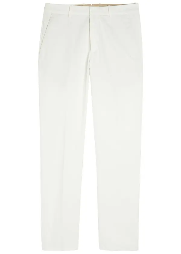 TOD'S Straight-leg Cotton Trousers - White