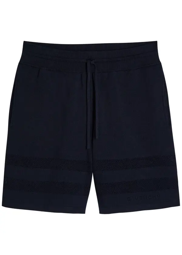 Givenchy Textured Knit Cotton-blend Shorts - Navy