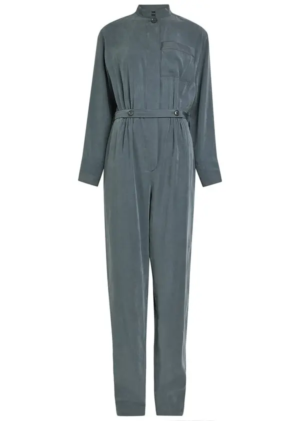Emporio Armani Washed Twill Jumpsuit - Navy