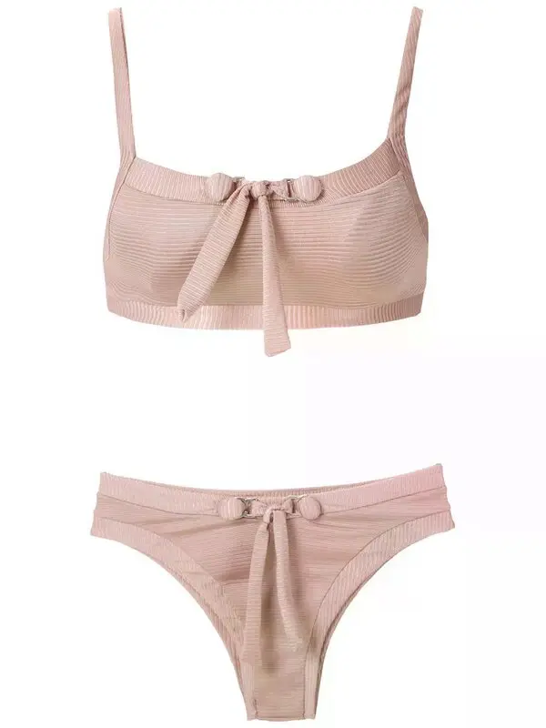 AMIR SLAMA Front Tie Detail Bikini Set - Gold