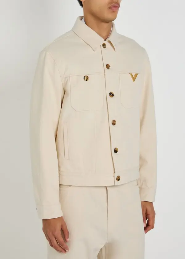 Valentino Garavani Logo Denim Jacket - White