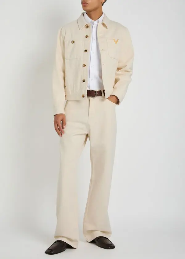 Valentino Garavani Logo Denim Jacket - White