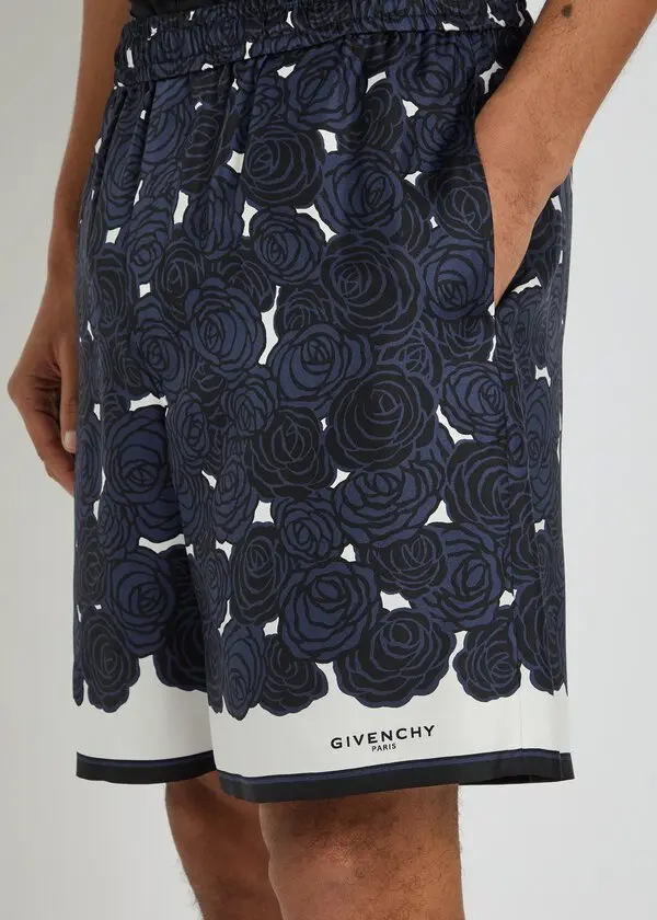 Givenchy Floral-print Silk Shorts