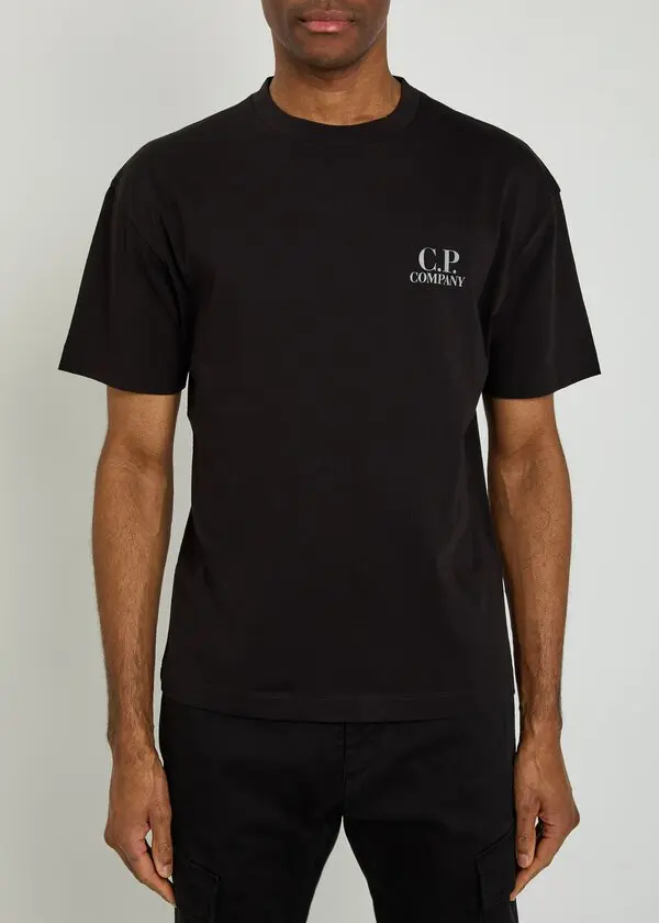 C.P. COMPANY Logo Print Cotton T-shirt - Black