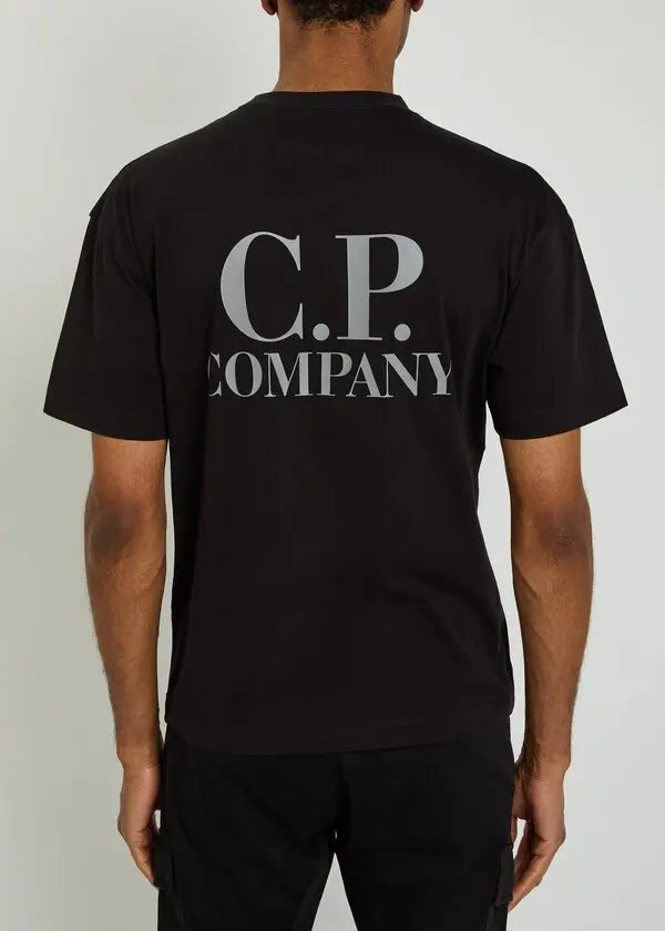C.P. COMPANY Logo Print Cotton T-shirt - Black
