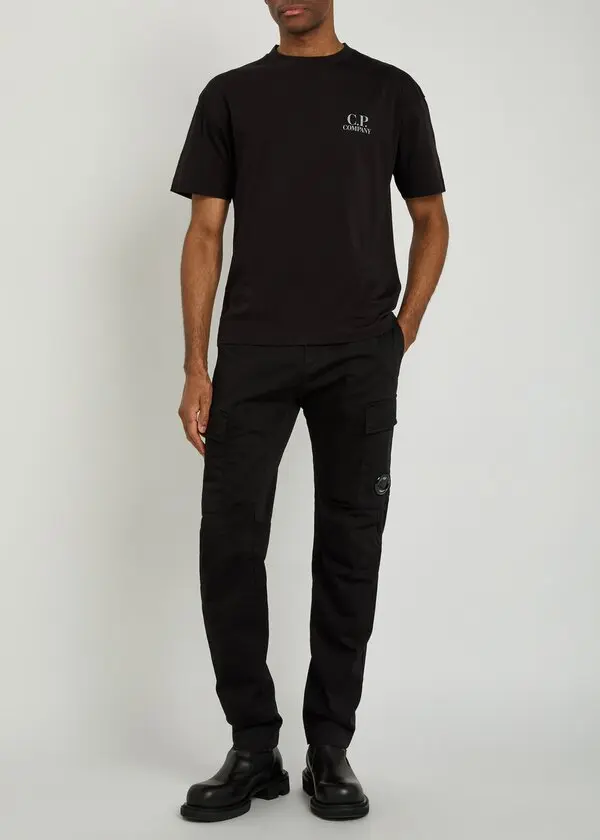 C.P. COMPANY Logo Print Cotton T-shirt - Black