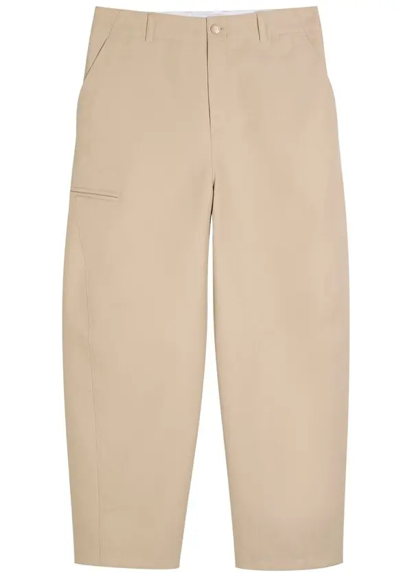 Givenchy Couture Workwear Wide-leg Cotton Trousers - Beige
