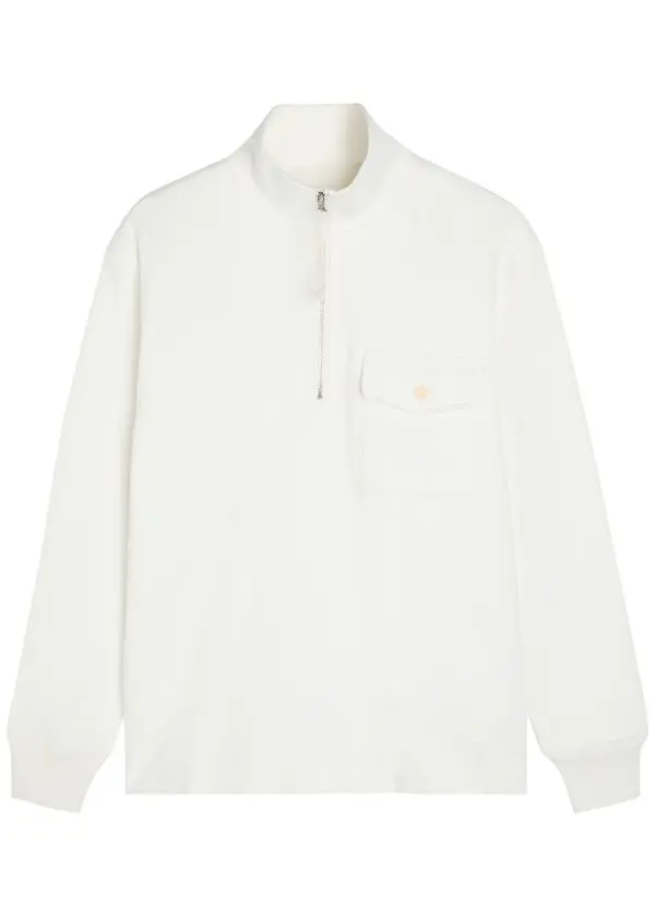 C.P. COMPANY Logo-embroidered Cotton Sweatshirt - White