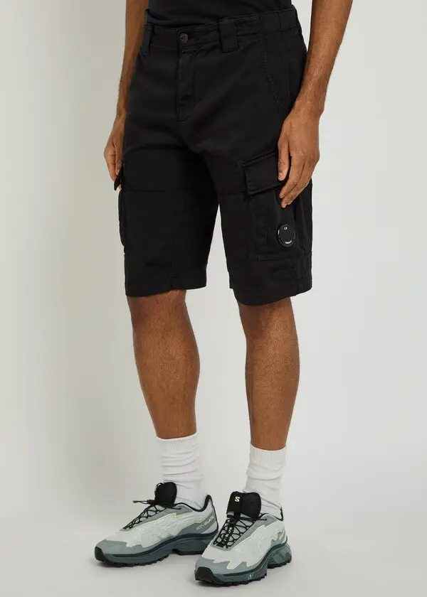 C.P. COMPANY Logo Stretch-cotton Cargo Shorts