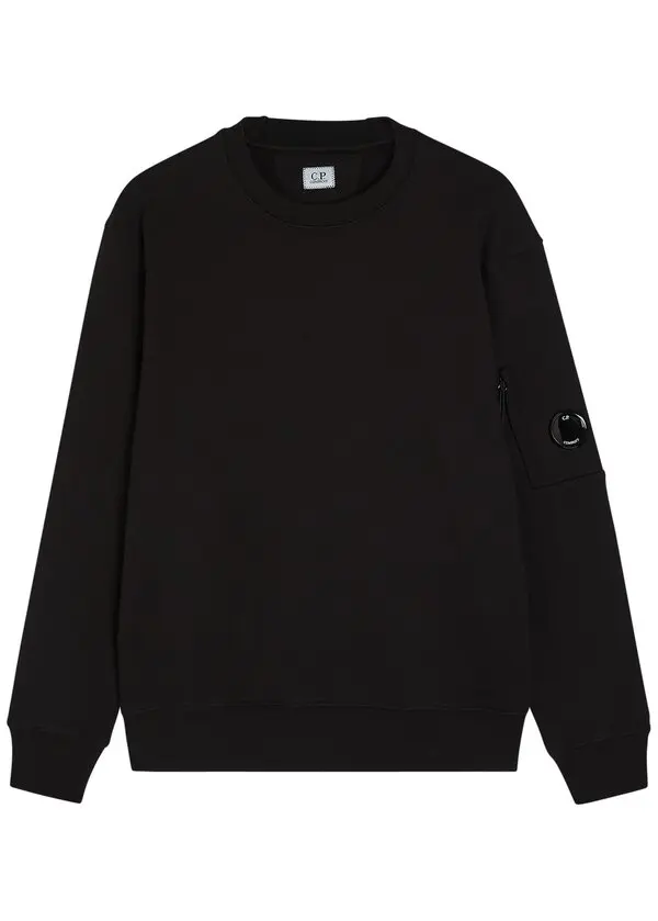 C.P. COMPANY Logo Cotton Sweatshirt - Black