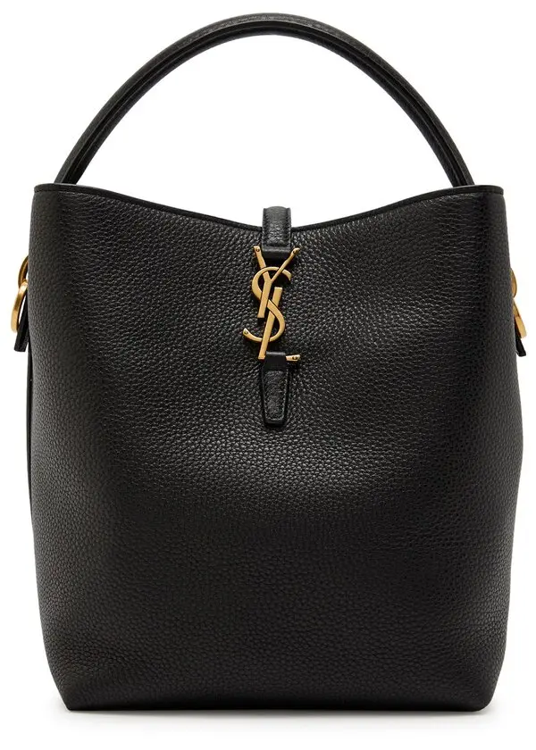 Saint Laurent Le 37 Grained Leather Bucket Bag - Black