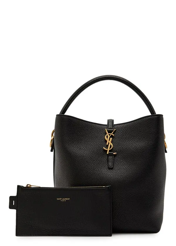 Saint Laurent Le 37 Grained Leather Bucket Bag - Black